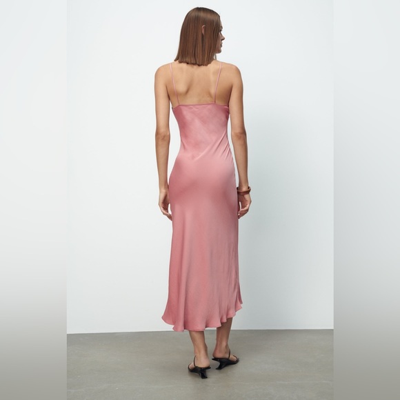 Zara | Dresses | Zara Pink Satin Viral Dress | Poshmark